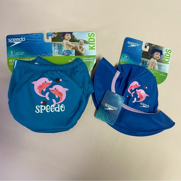 Speedo | Swim | Nwt 2m Speedo Infant Swim Diaper And Bucket Hat | Poshmark
